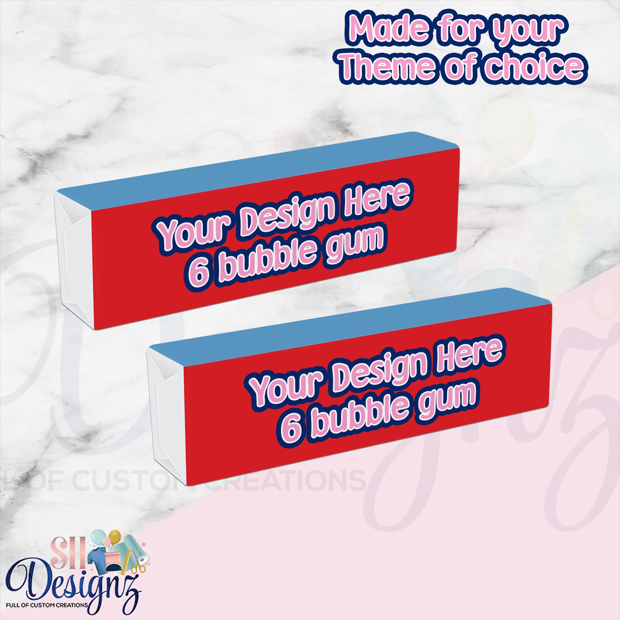 Custom Birthday Party Bubble Gum Labels | SH DESIGNZ | ShDesignz